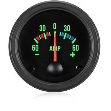 52mm Traditional Green Ammeter 60 Amp Gauge | Prosport Gauges UK