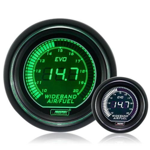52mm Prosport Evo LCD Green / White Wideband AFR Kit (With Output ...