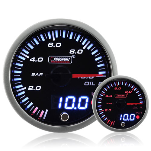 60mm Prosport JDM Dual Stepper Motor Warning Oil Pressure Gauge (BAR ...