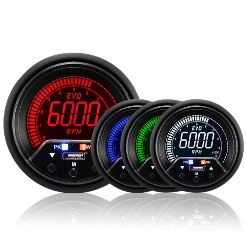 60mm Prosport Evo LCD Peak / Warning Rev Counter RPM Gauge | Prosport ...