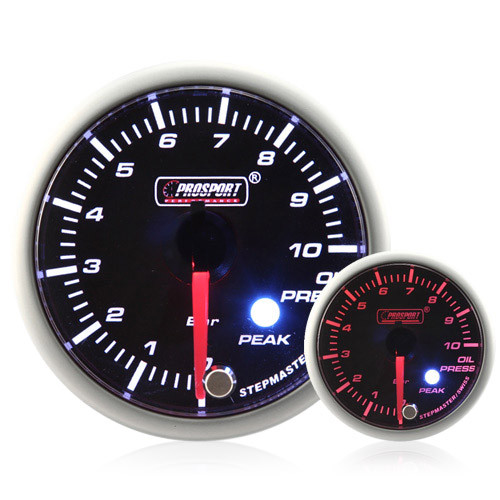 52mm Prosport Smoked Stepper Motor (Peak) Oil Pressure Gauge (BAR) | R ...