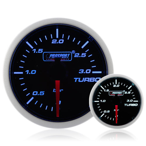 Diesel 52mm Prosport Smoked Super Blue/White Turbo Boost Gauge 0-3 Bar ...