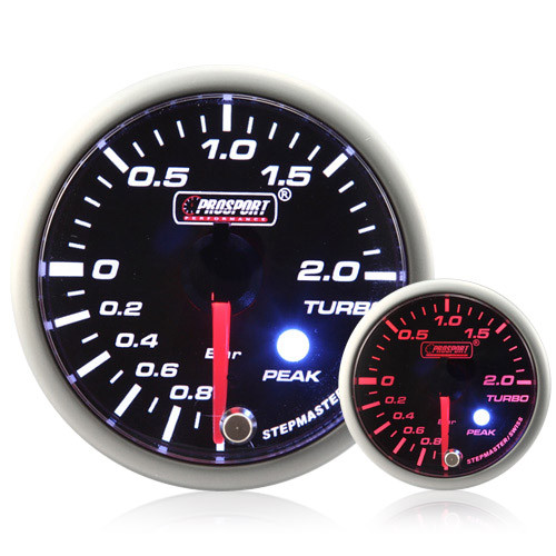 52mm Prosport Smoked Stepper Motor (Peak) Turbo Boost Gauge (BAR) | R ...