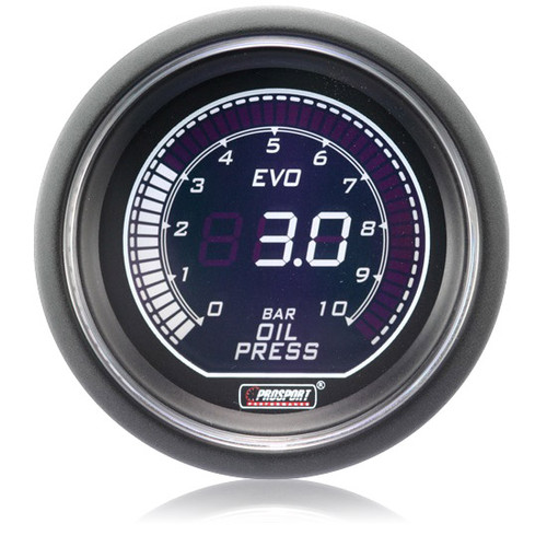52mm Prosport Evo LCD Ice White Oil Pressure Gauge (Bar) | R-Spec ...