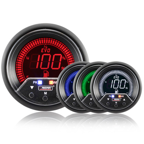 52mm Prosport Evo LCD Peak / Warning Fuel Level Gauge | Prosport Gauges UK