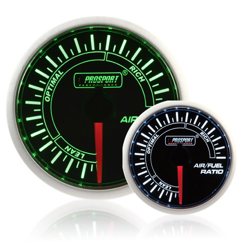 52mm Prosport Smoked Super Green/White Air/Fuel Ratio Gauge | R-Spec ...