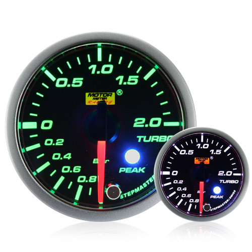 52mm Motormeter Green Stepper Motor (Peak) Turbo Boost Gauge (BAR) | R ...