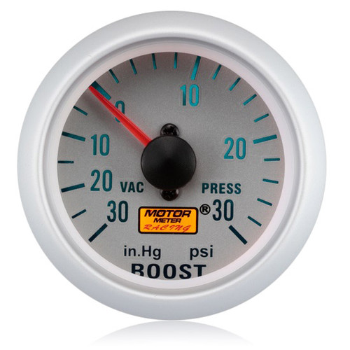 52mm Motormeter Silver Face Turbo Boost Gauge (PSI) | Prosport Gauges UK