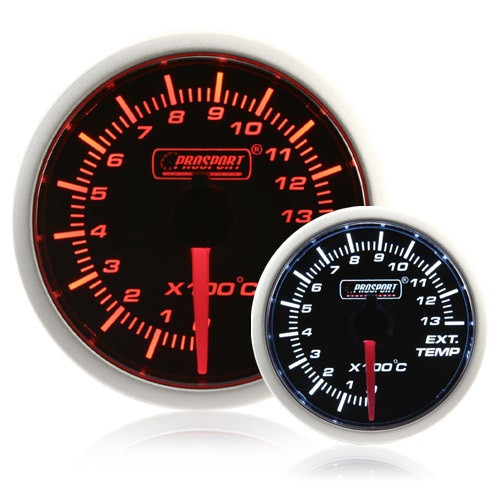 52mm Prosport Smoked Super Amber/White Exhaust Gas Temperature Gauge ...