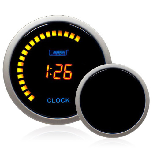 52mm Prosport Smoked Digital Amber LCD Clock | R-Spec Performance