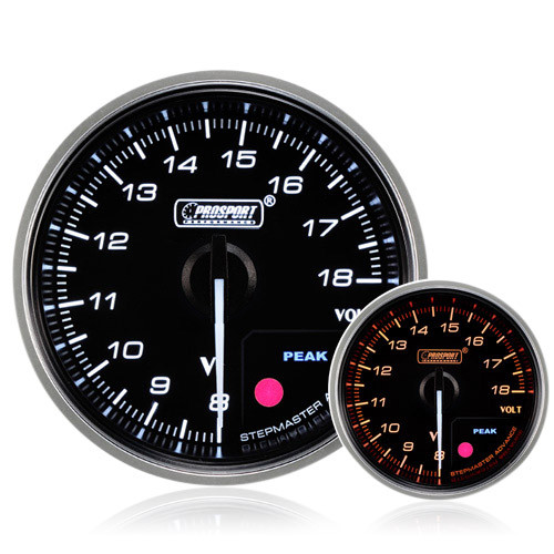 52mm Prosport Supreme Peak/Warning Voltage Gauge | Prosport Gauges UK