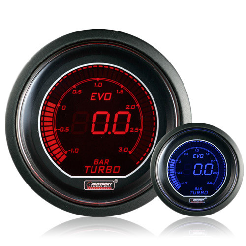 52mm Prosport Evo LCD Red / Blue Boost Gauge (Bar) | R-Spec Performance