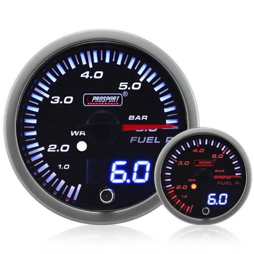 52mm Prosport JDM Dual Stepper Motor Warning Fuel Pressure Gauge (BAR ...