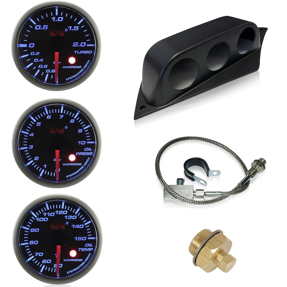 52mm Blue Stepper Gauge & Custom Pod Package Focus MK2 RS ST 2.5 ...