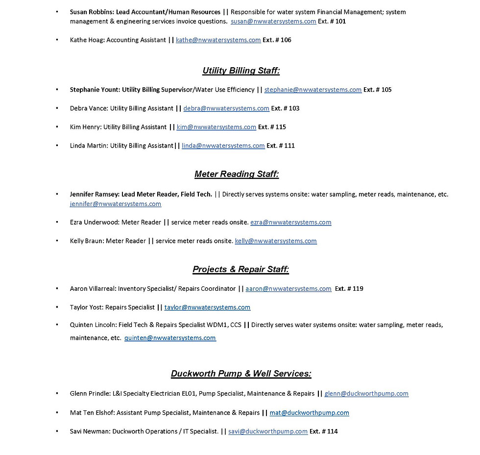 Directory | Northwest Water Systems