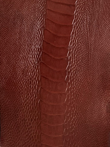 Ostrich Legs Skin Leather Brick Color Glazed G.B | exotic leathers by ray