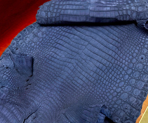 Crocodile Suede Leather Malta Blue Color (suede) | exoticleathersbyray