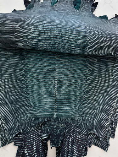 Lizard Skin Leather Rustic Navy Color (100% Genuine skin ...