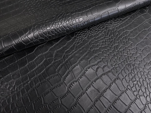 Crocodile Embossed Black Color(100% Genuine skin) | exoticleathersbyray