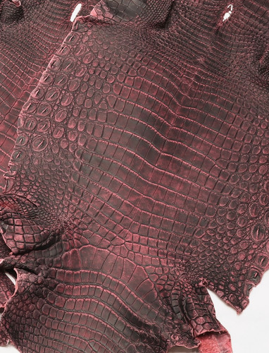 Crocodile Leather Black Cherry VF Color | exoticleathersbyray