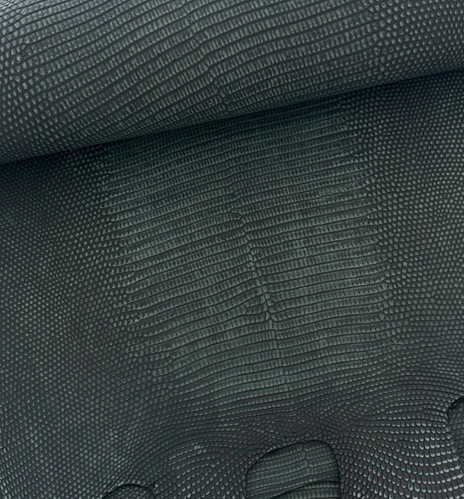 Lizard Skin Leather Rustic Black Color (100% Genuine skin ...