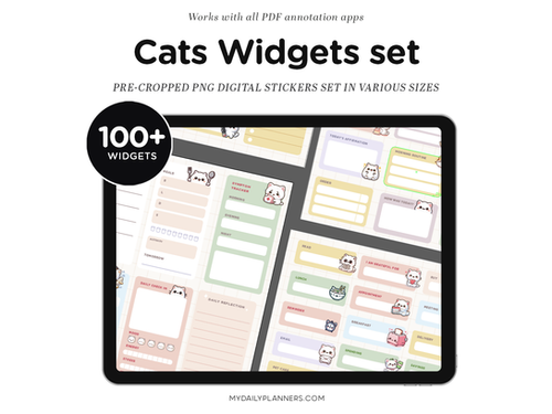 Cute Cats Digital Widgets set | MyDailyPlanners
