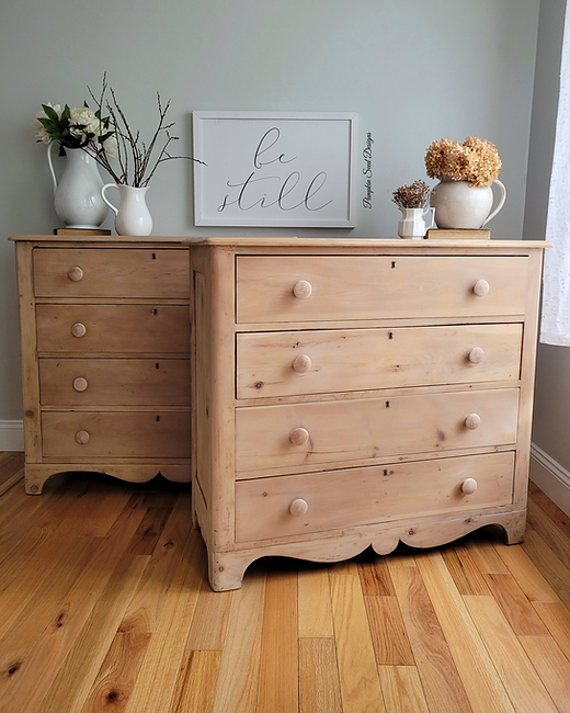 Antique Scrubbed Pine Dresser Set Pumpkin Seed Designs
