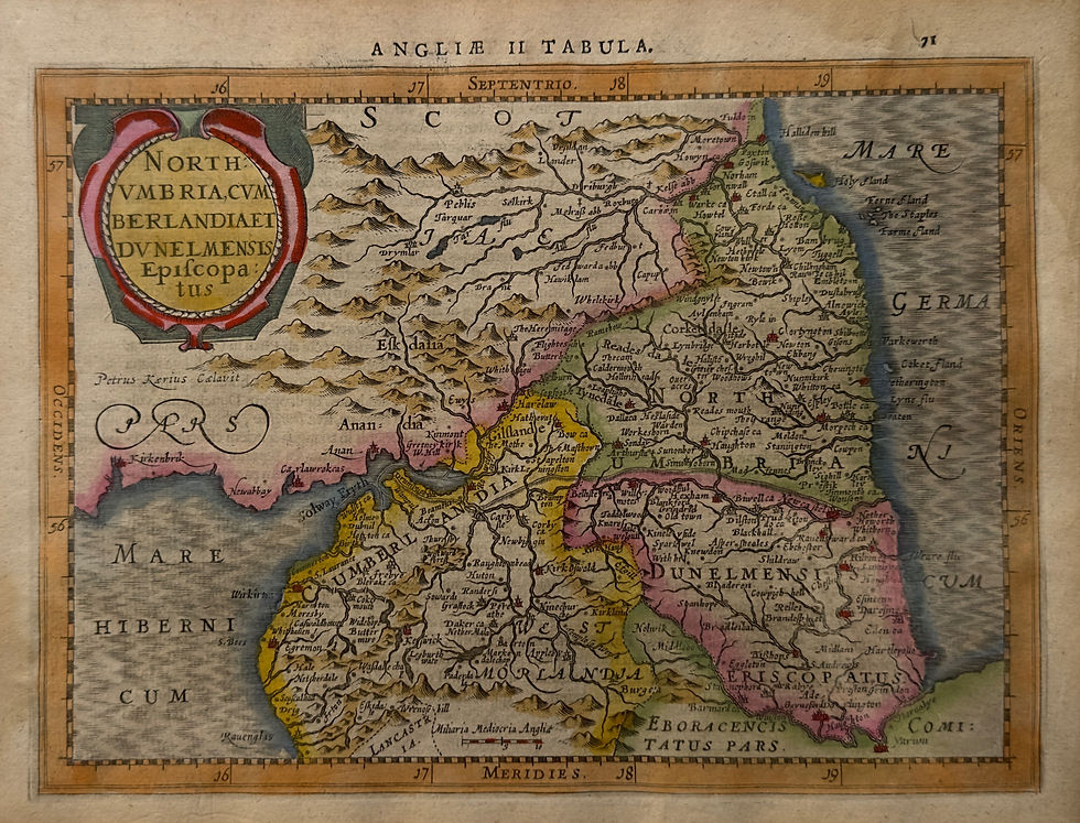 Great Britain, Northumberland - Mercator/ Hondius/ Cloppenburgh ...