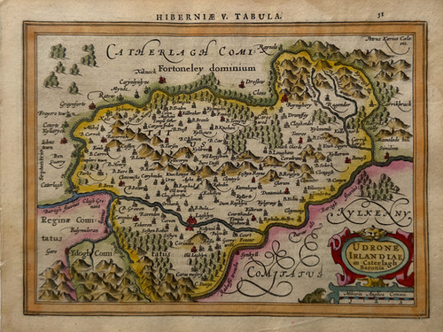Ireland, Carlow - Mercator/ Hondius/ Cloppenburgh | Antique Maps Gallery