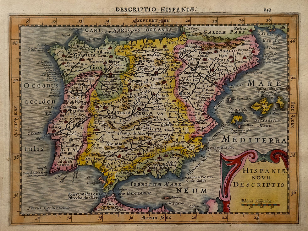 Spain, Portugal - Mercator/ Hondius/ Cloppenburgh | Antique Maps Gallery