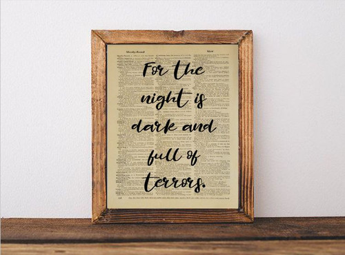 Night is Dark and Full of Terrors Dictionary Page | paisleypoppy