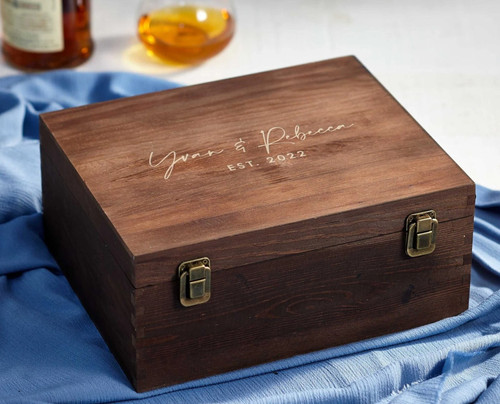 Personalized Rustic Wooden Couples Memory Box - Unique Gift for ...