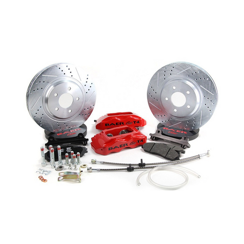 1994-2004 Mustang w/ Stock Spindles, 13" Front Track4 Baer Brake System ...