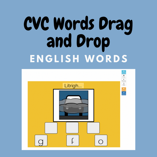 CVC Words Drag and Drop Boom Cards- English | Múinteoir Nina