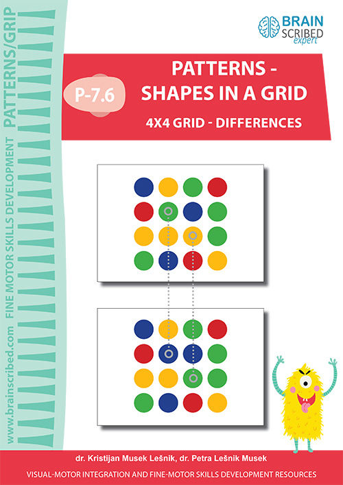 4x4 GRID - DIFFERENCES | grafomotorika