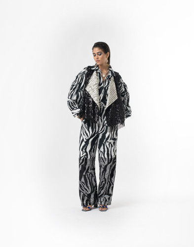 The Hand Embroidered Zebra Pants | raraavisindia