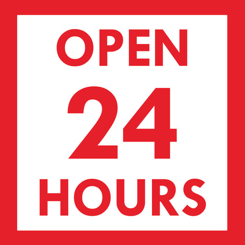 24 hour store front sign | PrintSub