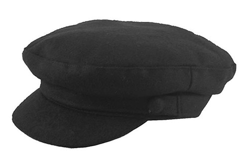 Beatles Cap (Melton Wool) - Black | Sherry's