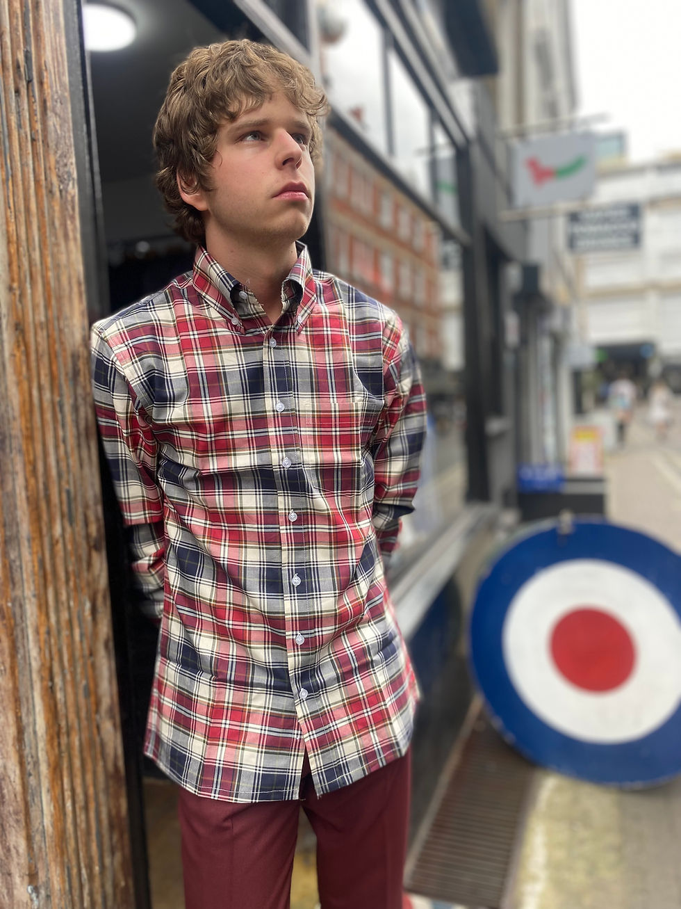 Sherry's Check Shirt: Red, White and Blue - Long Sleeve | Sherry's