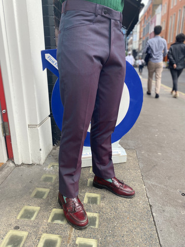 Dark Burgundy Tonic Trousers | Sherry's