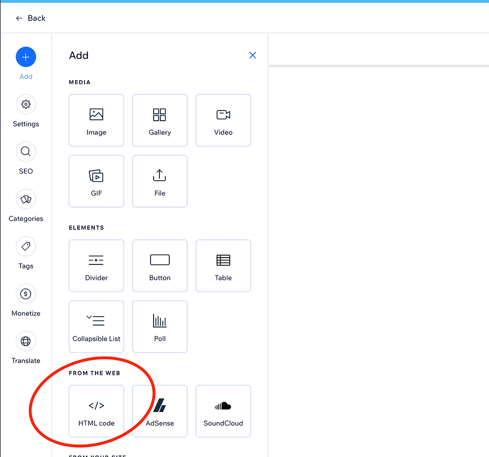 How to embed an audio clip on a Wix Blog post