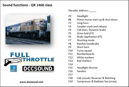 QR 1460 class (D/E) Full Throttle sound project | DCCSound