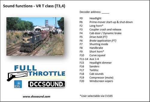VR T class - T3, T4 (D/E) Full Throttle sound project | DCCSound