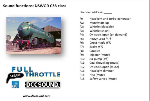 NSWGR 38 class (steam) Full Throttle sound project | DCCSound