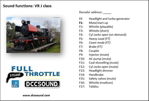 VR J class (steam) Full Throttle sound project | DCCSound