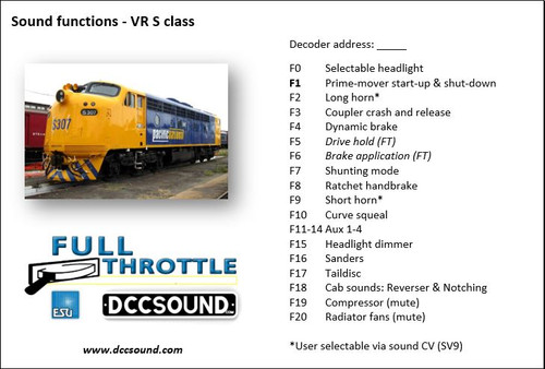 VR S class (D/E) Full Throttle sound project | DCCSound