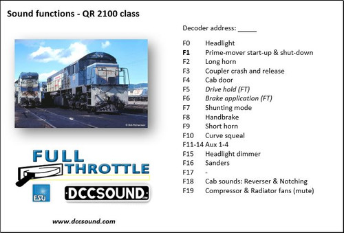 QR 2100 class (D/E) Full Throttle sound project | DCCSound