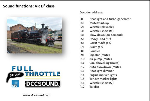 VR D3 class (steam) Full Throttle sound project | DCCSound