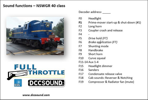 NSWGR 40 class (D/E) Full Throttle sound project | DCCSound
