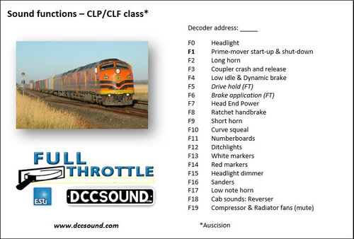 AN CLF/CLP class (D/E) Auscision Full Throttle sound project | DCCSound